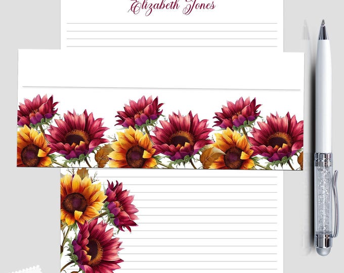 Sunflower Gifts Fall Floral Notepads Sunflower Gift for Her Custom ...