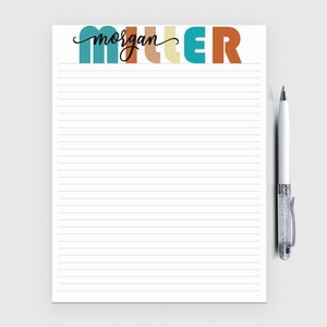 Personalized Notepad Has Two Cute Fonts Custom Writing Paper a Graduation Gift Has 4 Different ...