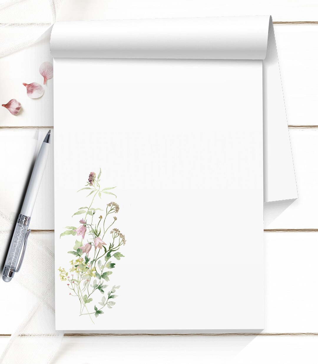 Pretty Notepad Simple Spring Wildflowers Pick From Large Notepad, Small ...
