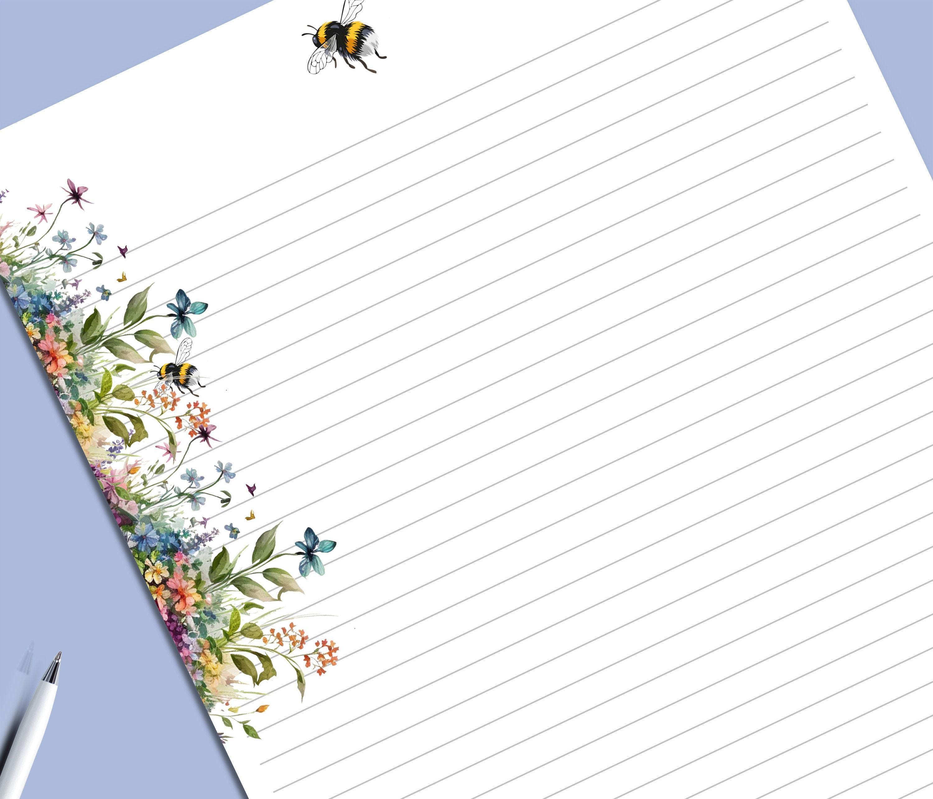 Notepad Personalized Cute Spring Wildflowers and Bee Large 50 Sheet ...