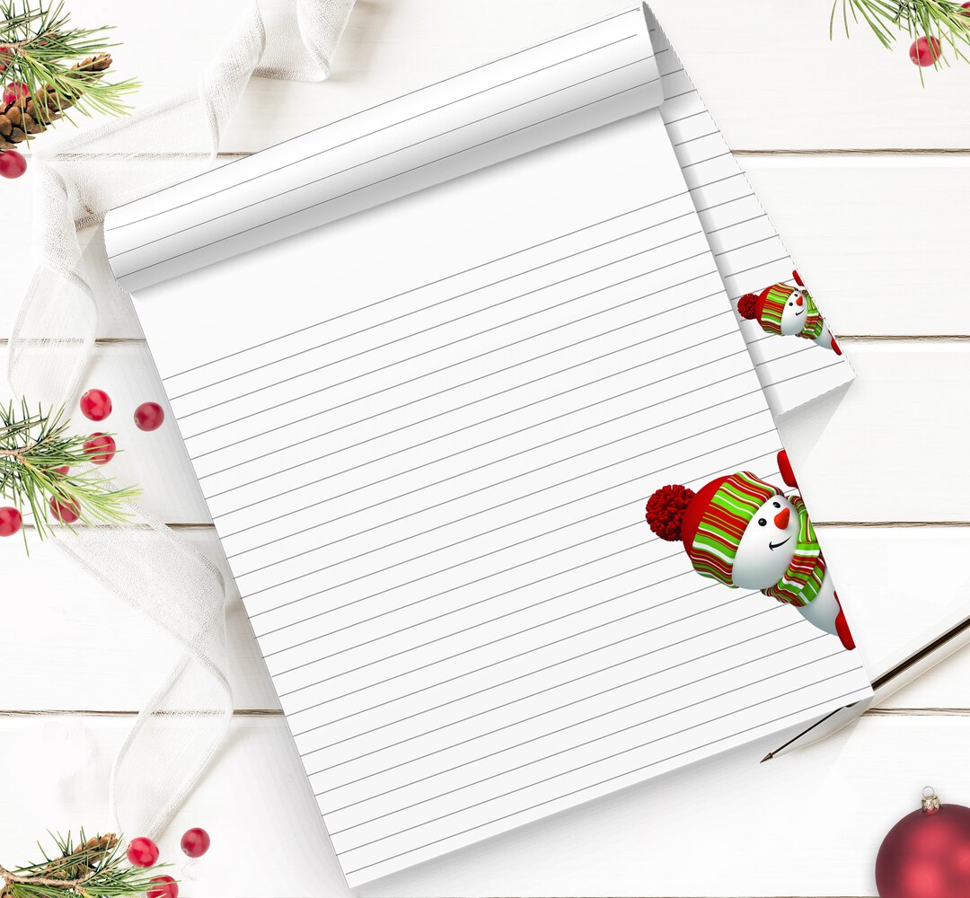 Cute Snowman Notepad Holiday Letter Writing Paper Makes a Great ...