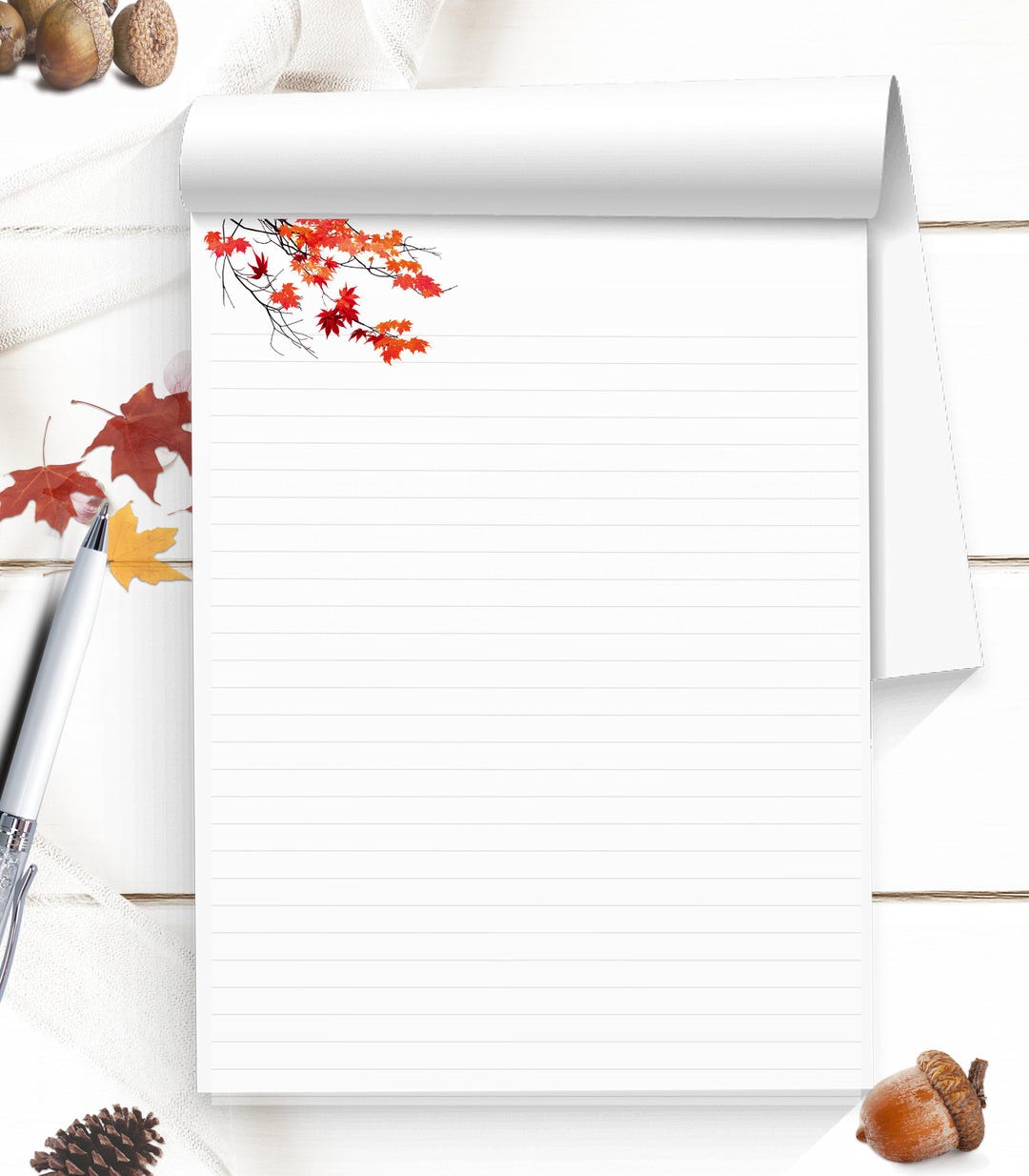Fall Notepad Simple Fall Letter Writing Paper Gift for Mom Thank You ...