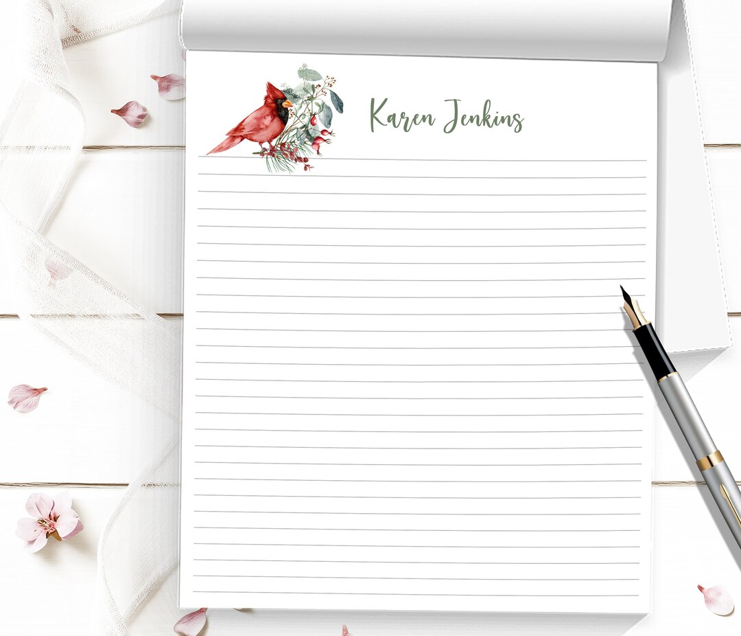 Pretty Personalized Winter Notepad Holiday Writing Paper Makes a Pretty ...