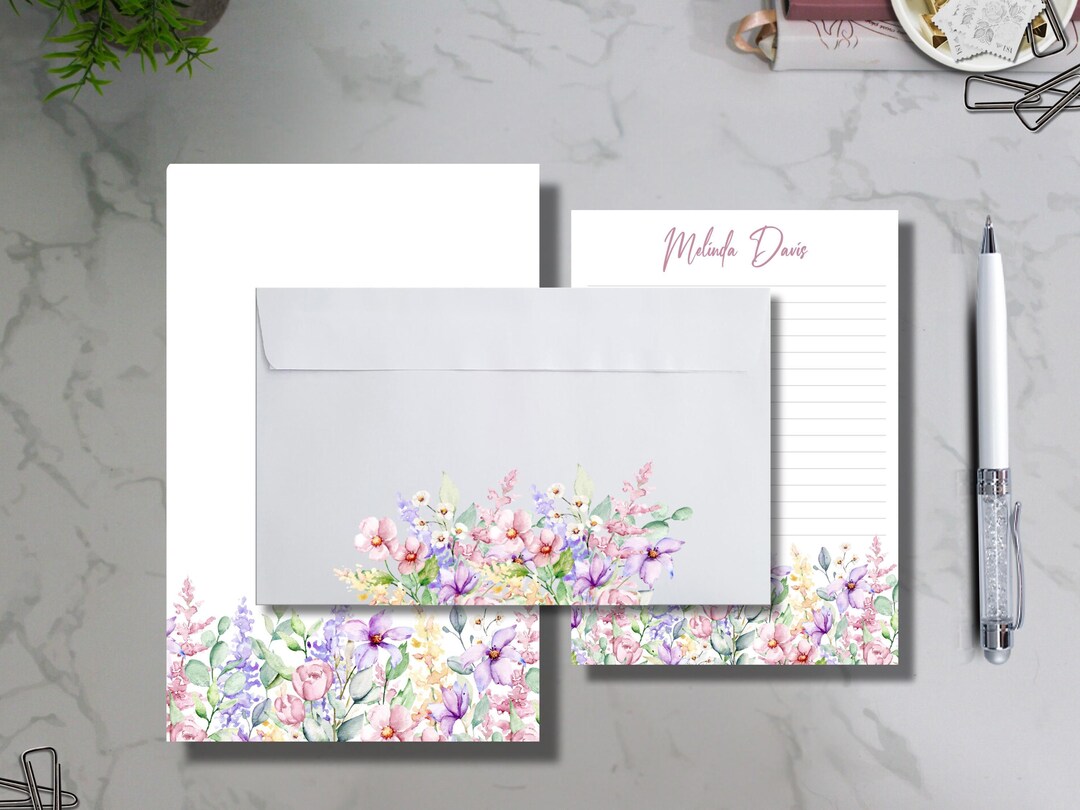 Custom Writing Paper Set Small Notepad and Envelopes Makes a Nice Going ...