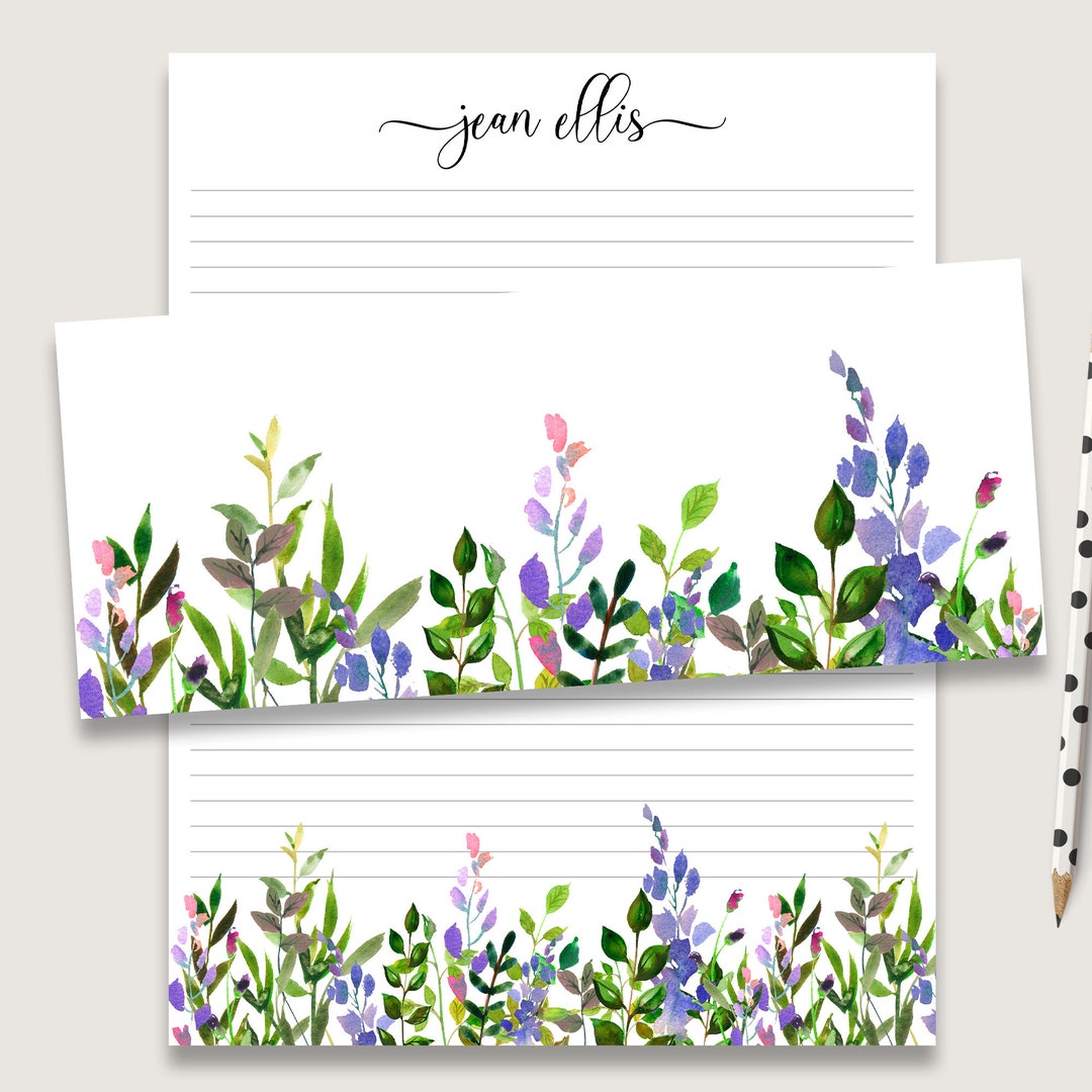 Greenery Notepad Personalized Stationery Set With Large Notepad and ...