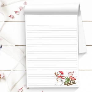 Personalized Notepads Cute Snowman Small Personalized Holiday Notepad ...