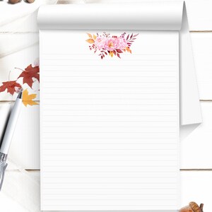 Pretty Notepad Fall Simple Writing Paper Gift for Mom 60 Tear-off ...