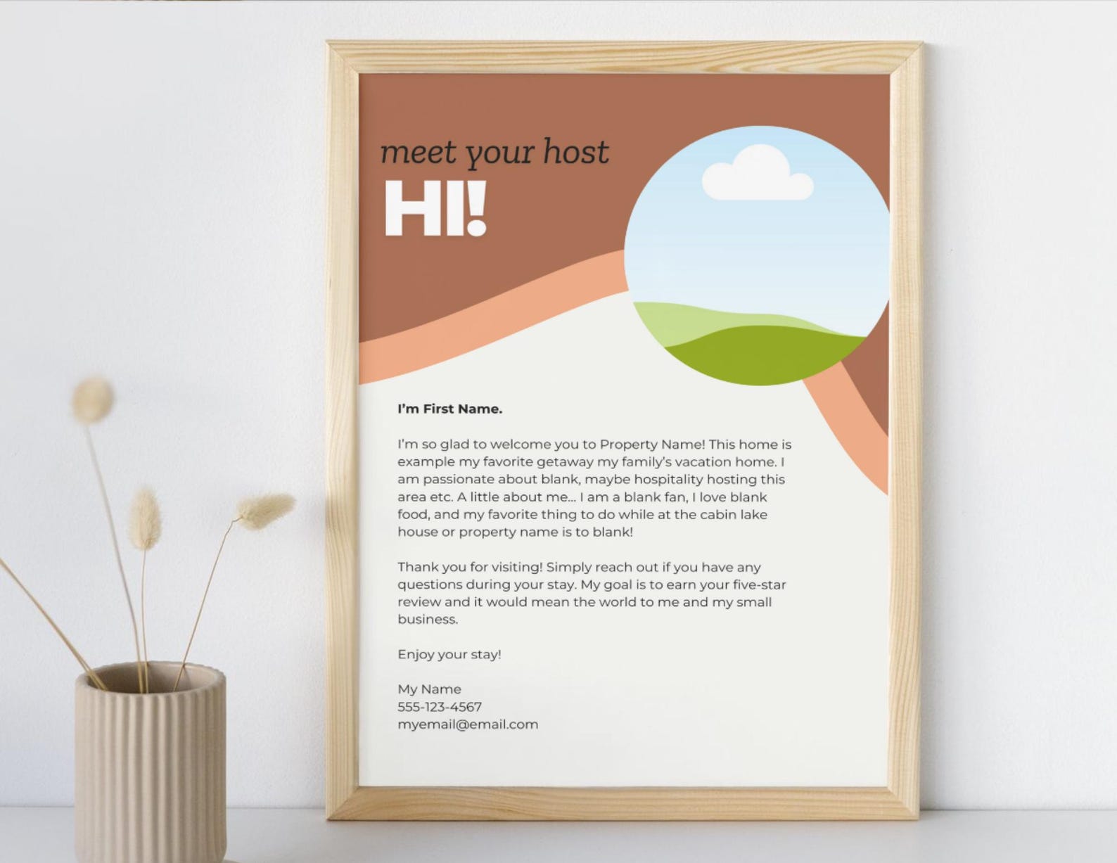 Editable Airbnb Host Welcome Sign Vacation Rental Host Introduction ...