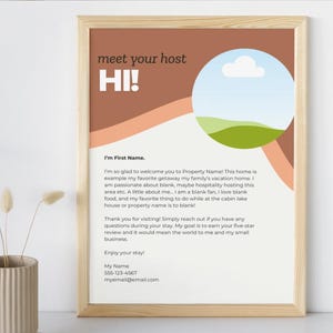 Editable Airbnb Host Welcome Sign Vacation Rental Host Introduction ...