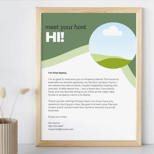 Editable Airbnb Host Welcome Sign Vacation Rental Host Introduction ...