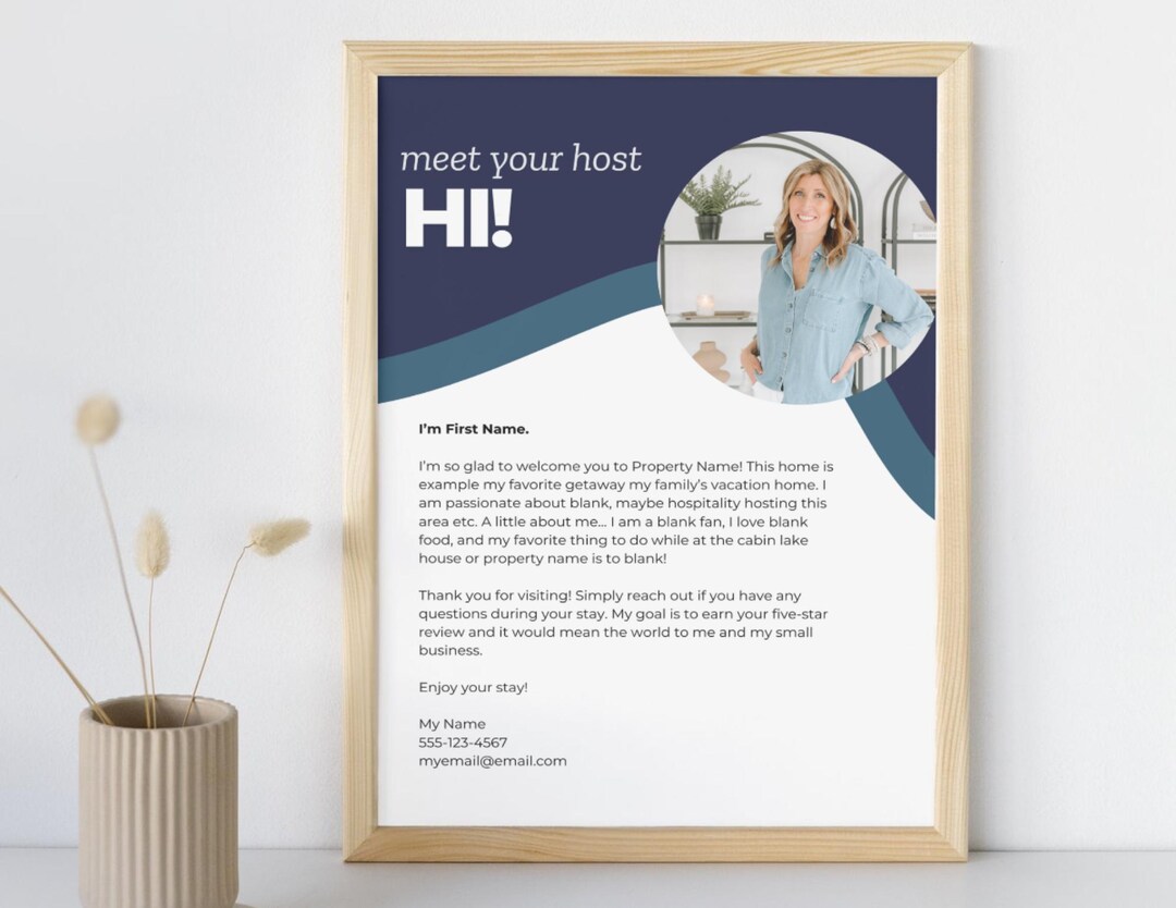 Editable Airbnb Host Welcome Sign Vacation Rental Host Introduction ...