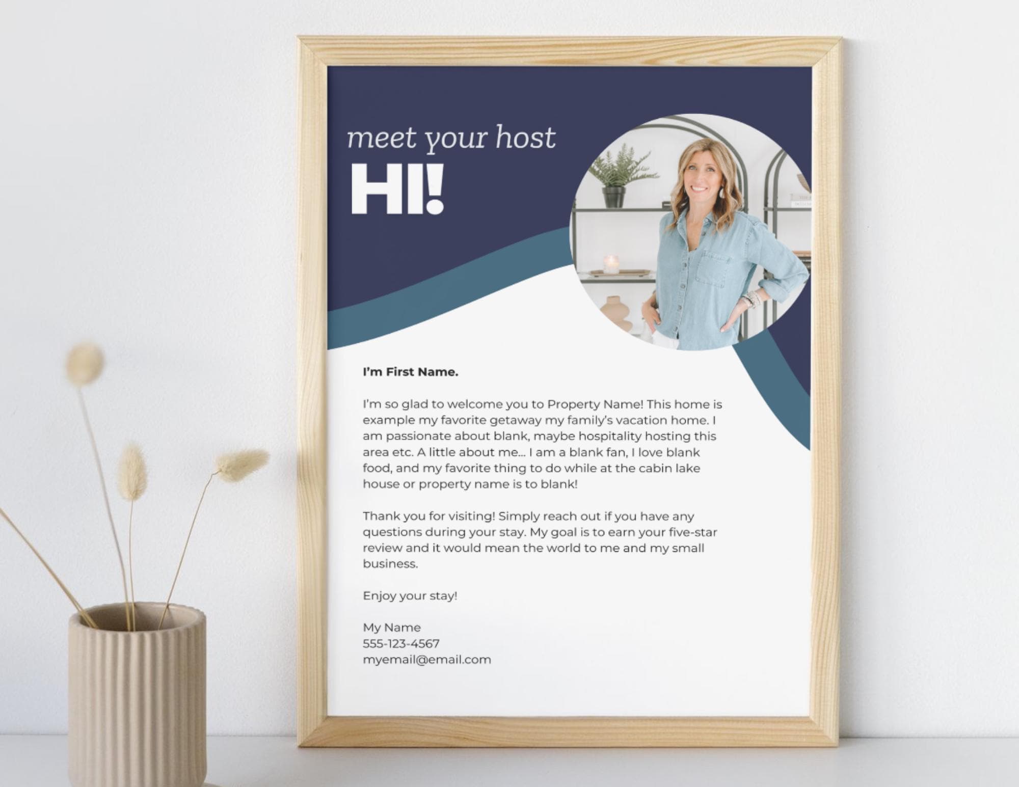 Editable Airbnb Host Welcome Sign Vacation Rental Host Introduction ...