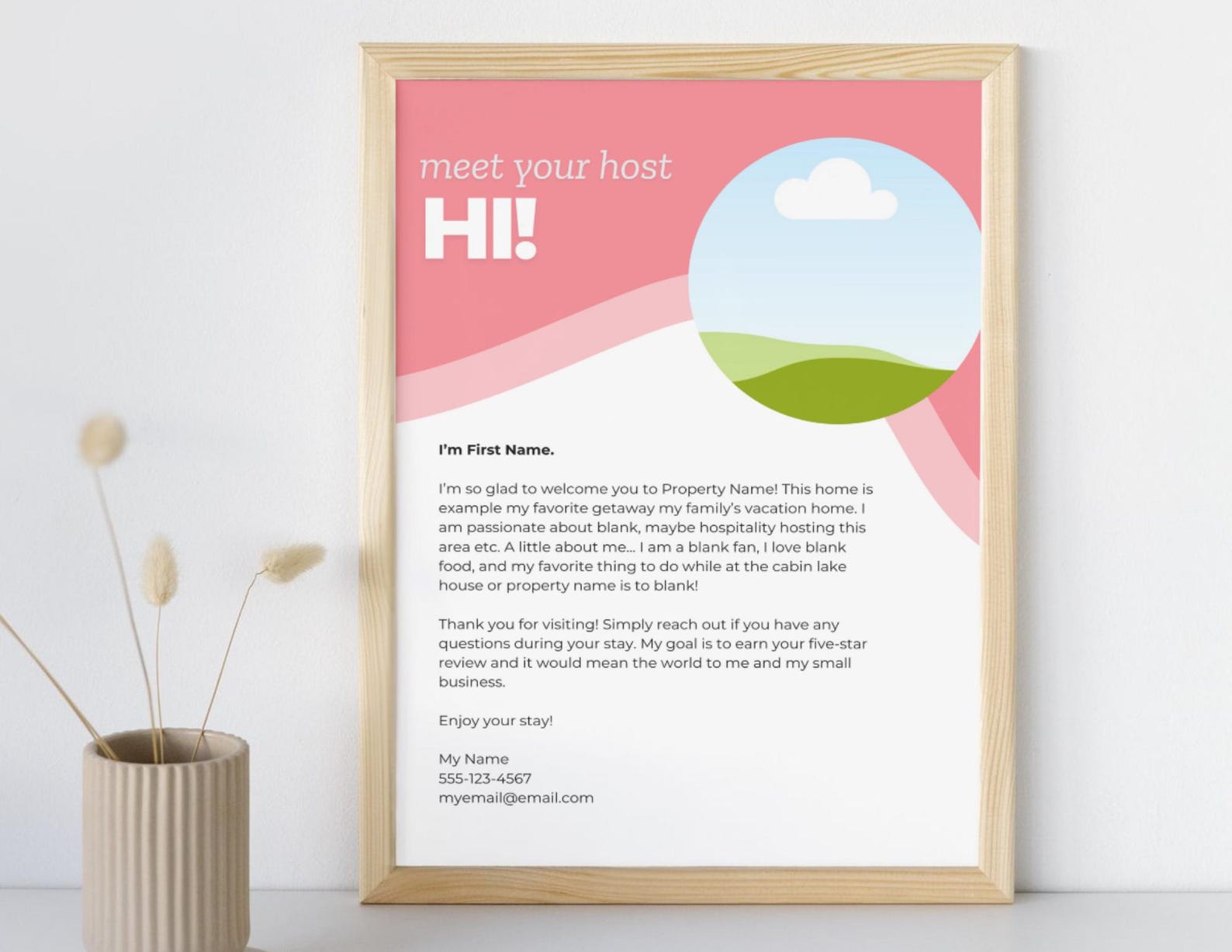 Editable Airbnb Host Welcome Sign Vacation Rental Host Introduction ...