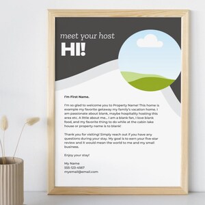 Editable Airbnb Host Welcome Sign Vacation Rental Host Introduction ...
