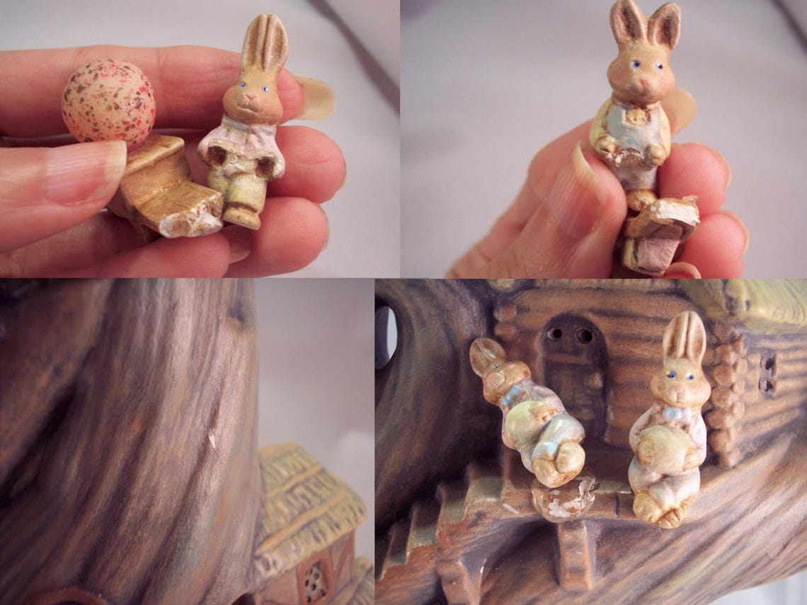 Vintage Hand Painted Ceramic Easter Light up Tree With Easter - Etsy