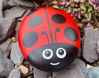 Ladybug Painted Rocks | Etsy