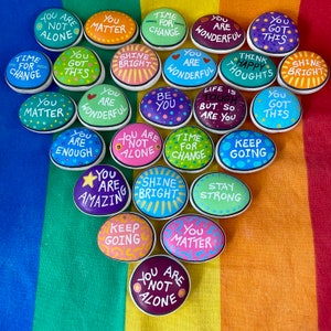 20+ Positivity Pebbles, Hand Painted Ceramic Stones - Etsy