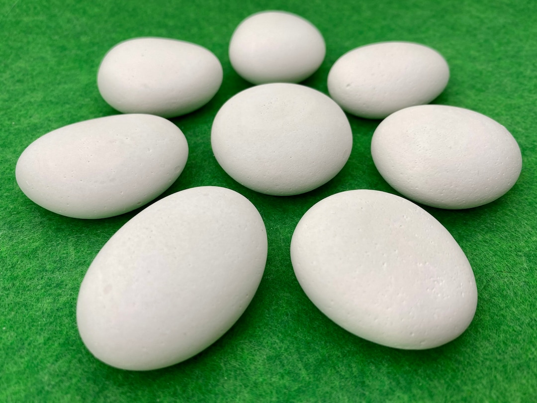 Paintable Pebble Blanks, Set of 8 Small Hand-casted Plaster Stones for ...
