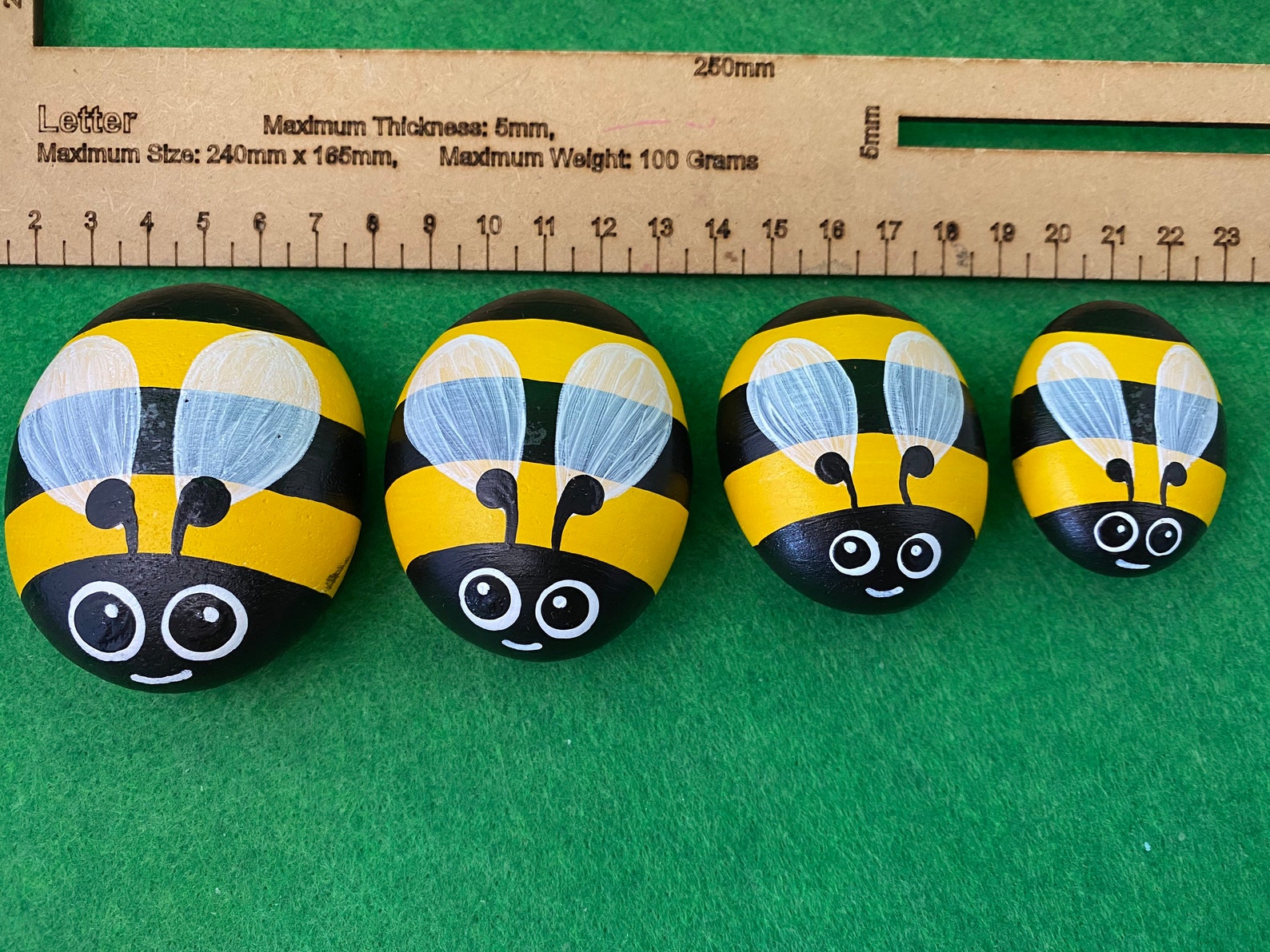 Personalised 'buzbee' Bee Pebble Hand Painted | Etsy UK