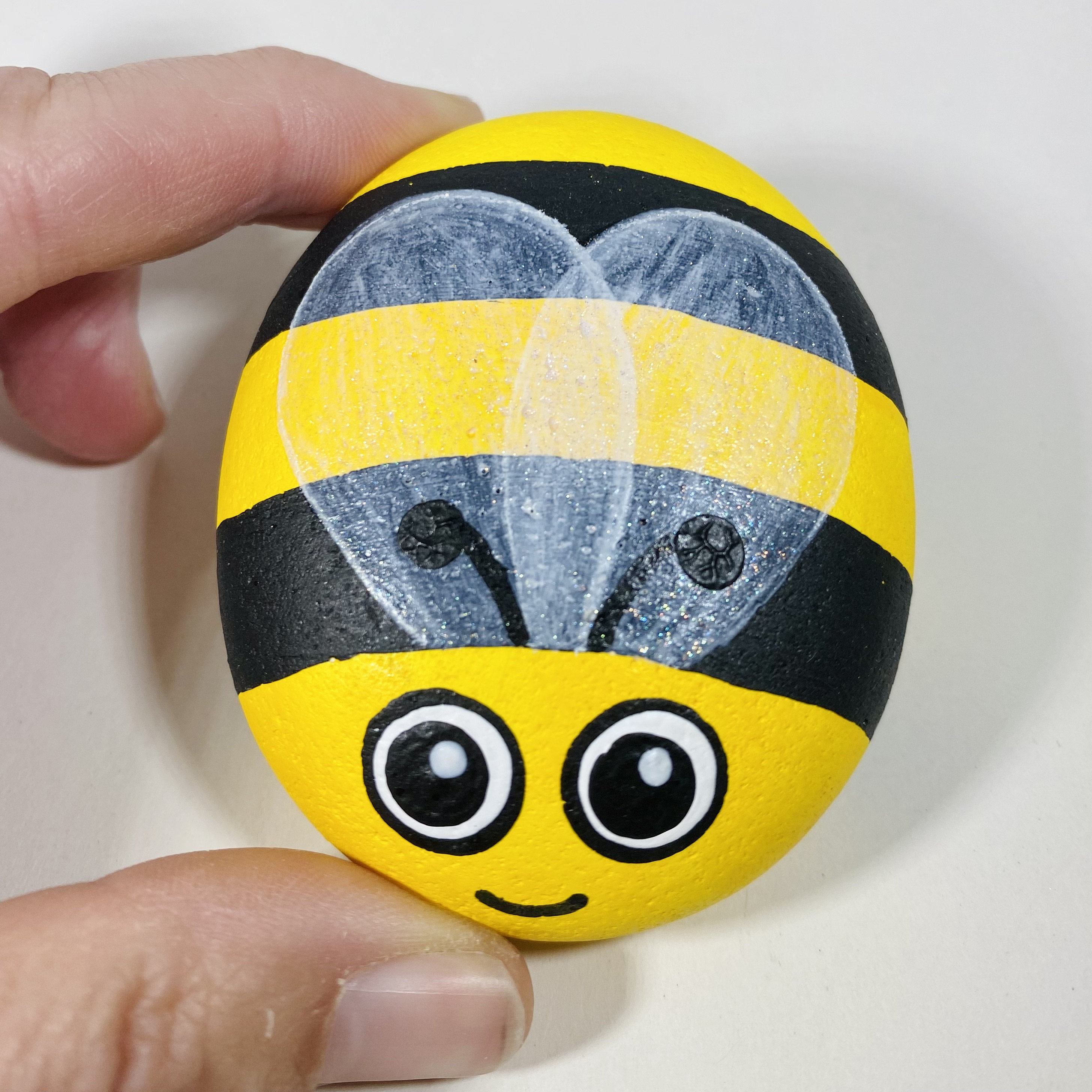 Personalised 'buzbee' Bee Pebble, Hand Painted Ceramic Stone - Etsy UK