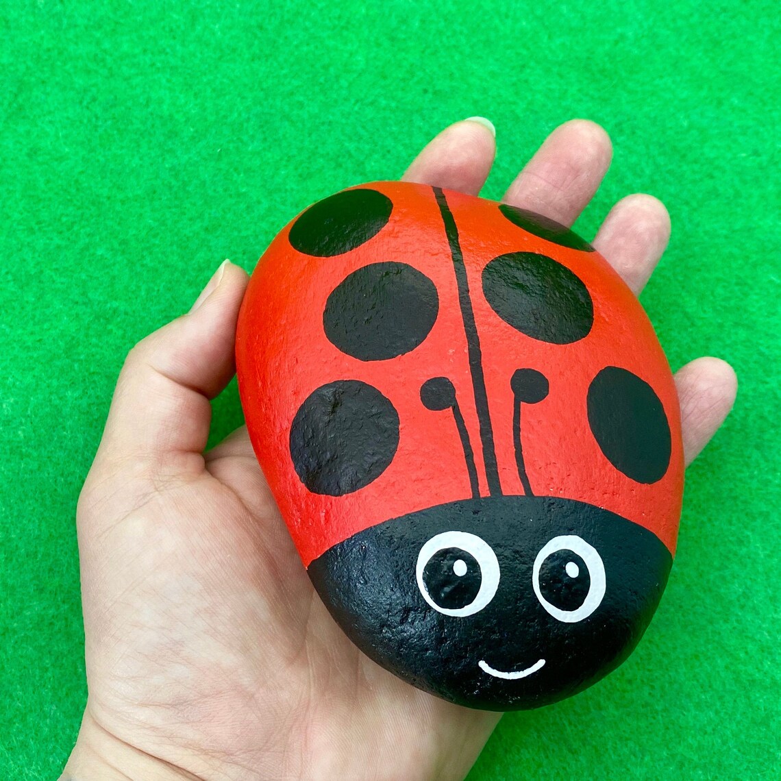 Giant Ladybug Rock hand painted and personalised stone | Etsy