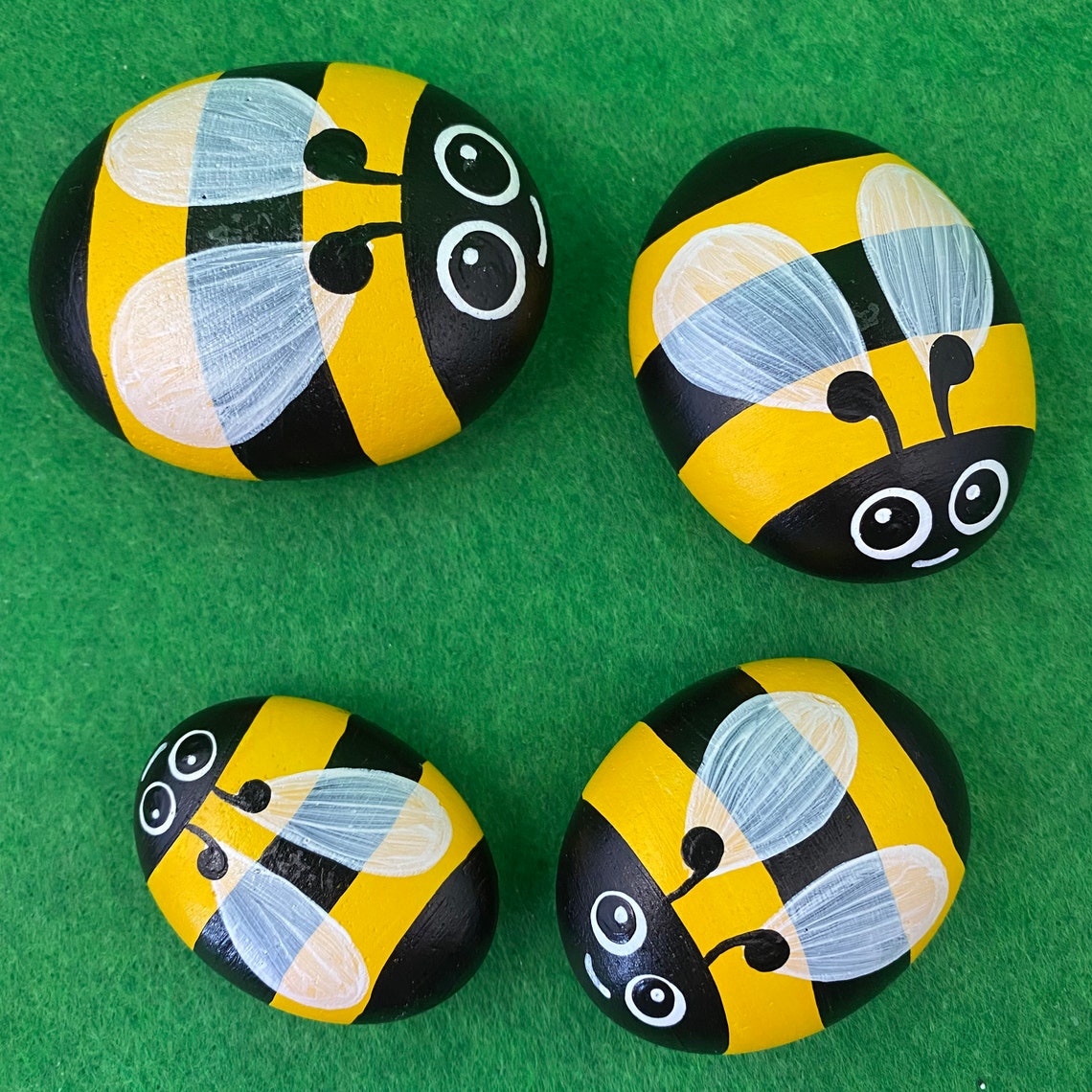 Personalised 'buzbee' Bee Pebble Hand Painted | Etsy UK