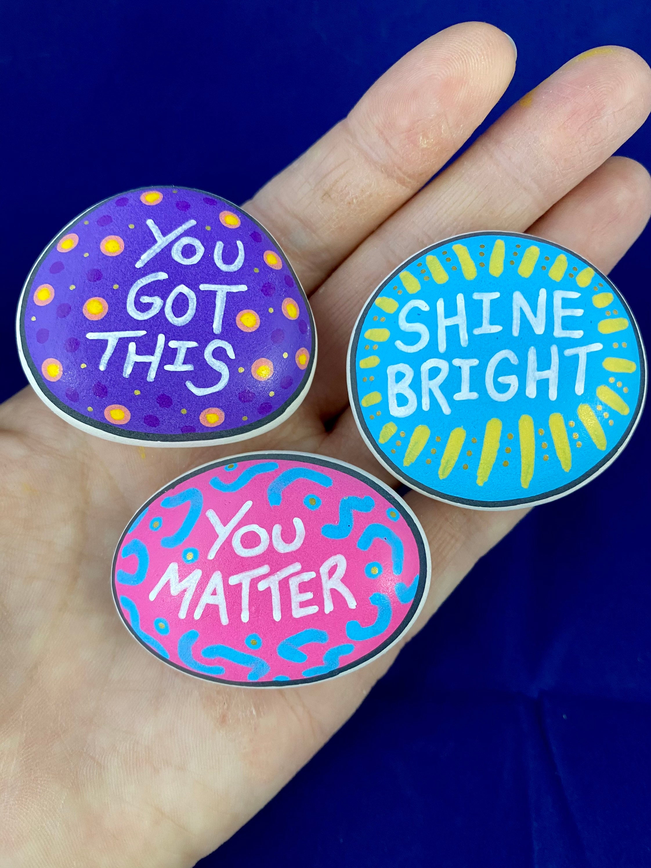 20 Positivity Pebbles hand painted | Etsy