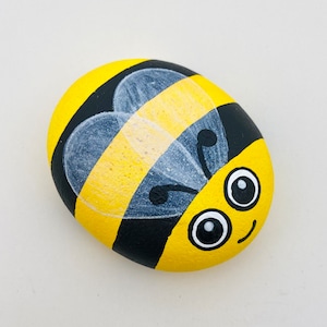 Personalised 'buzbee' Bee Pebble, Hand Painted Ceramic Stone - Etsy