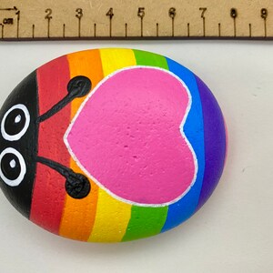 Rainbow Love Bug, Hand Painted Ceramic Stone - Etsy
