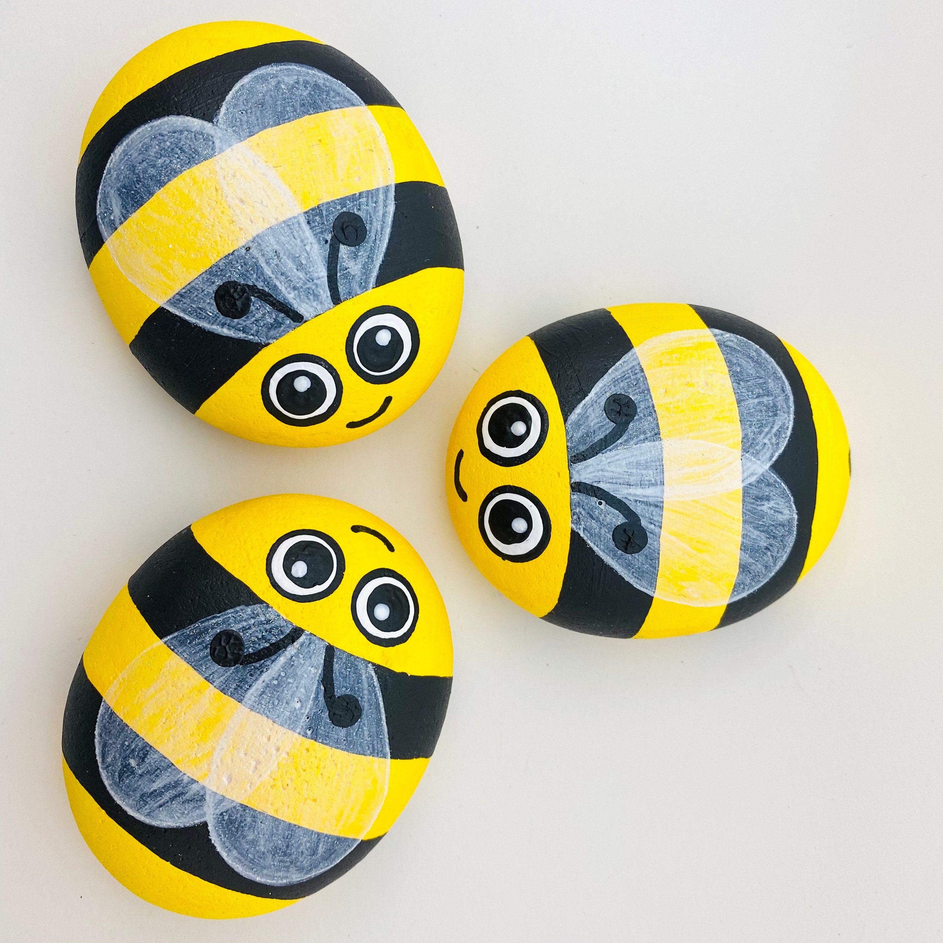 Personalised 'buzbee' Bee Pebble, Hand Painted Ceramic Stone - Etsy UK