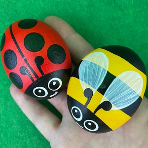 Personalised 'buzbee' Bee Pebble Hand Painted - Etsy