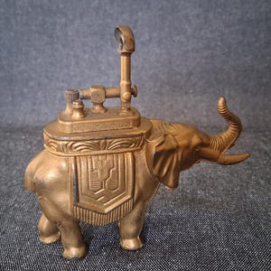 Vintage Elephant Figural Table Lighter – Brass Lift Arm – Rare – for ...