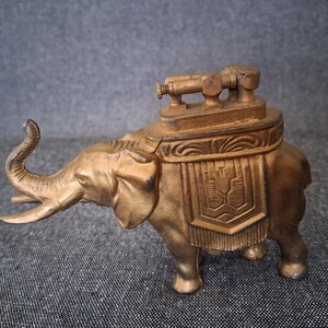 Vintage Elephant Figural Table Lighter – Brass Lift Arm – Rare – for ...