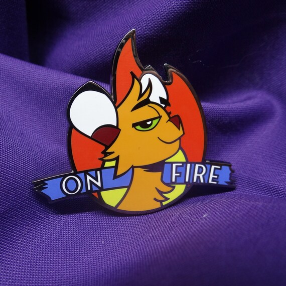 ON FIRE Enamel Pin | Etsy