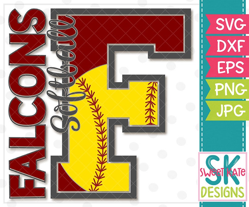 Falcons Svg Softball SVG Dxf Eps JPG PNG Htv Clip Art - Etsy