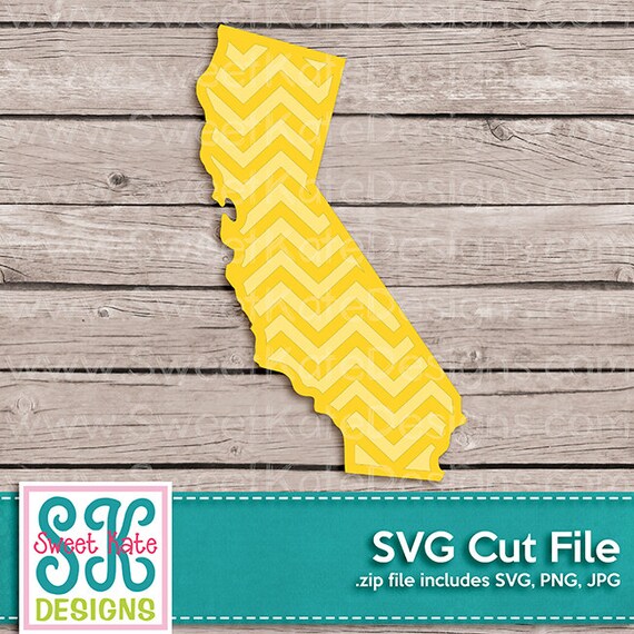 California With Chevron Pattern SVG JPG PNG scrapbook Die Cut | Etsy