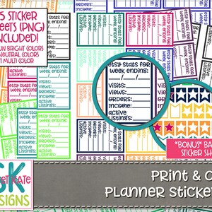 Etsy Stats Stickers, Print & Cut Stickers, Printable Planner Stickers ...