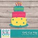3 Tier Birthday Cake SVG JPG PNG scrapbook Die Cut or Heat Transfer ...