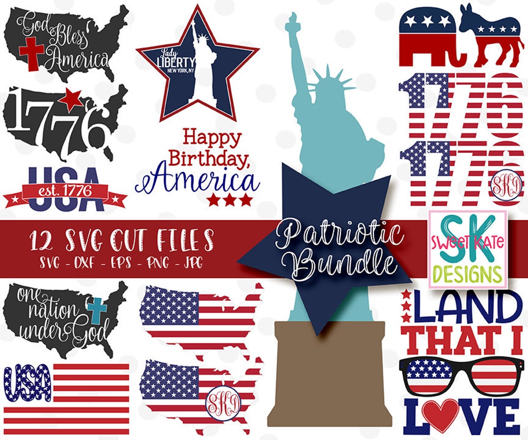 Patriotic SVG Bundle, Usa SVG, Monogram Svg, 4th of July SVG, America ...