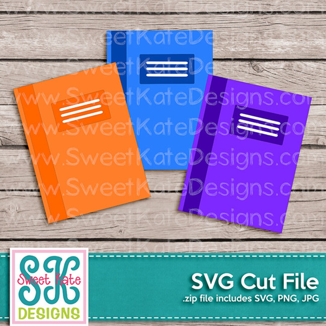 Composition Notebooks SVG JPG PNG {scrapbook Die Cut or Heat Transfer ...