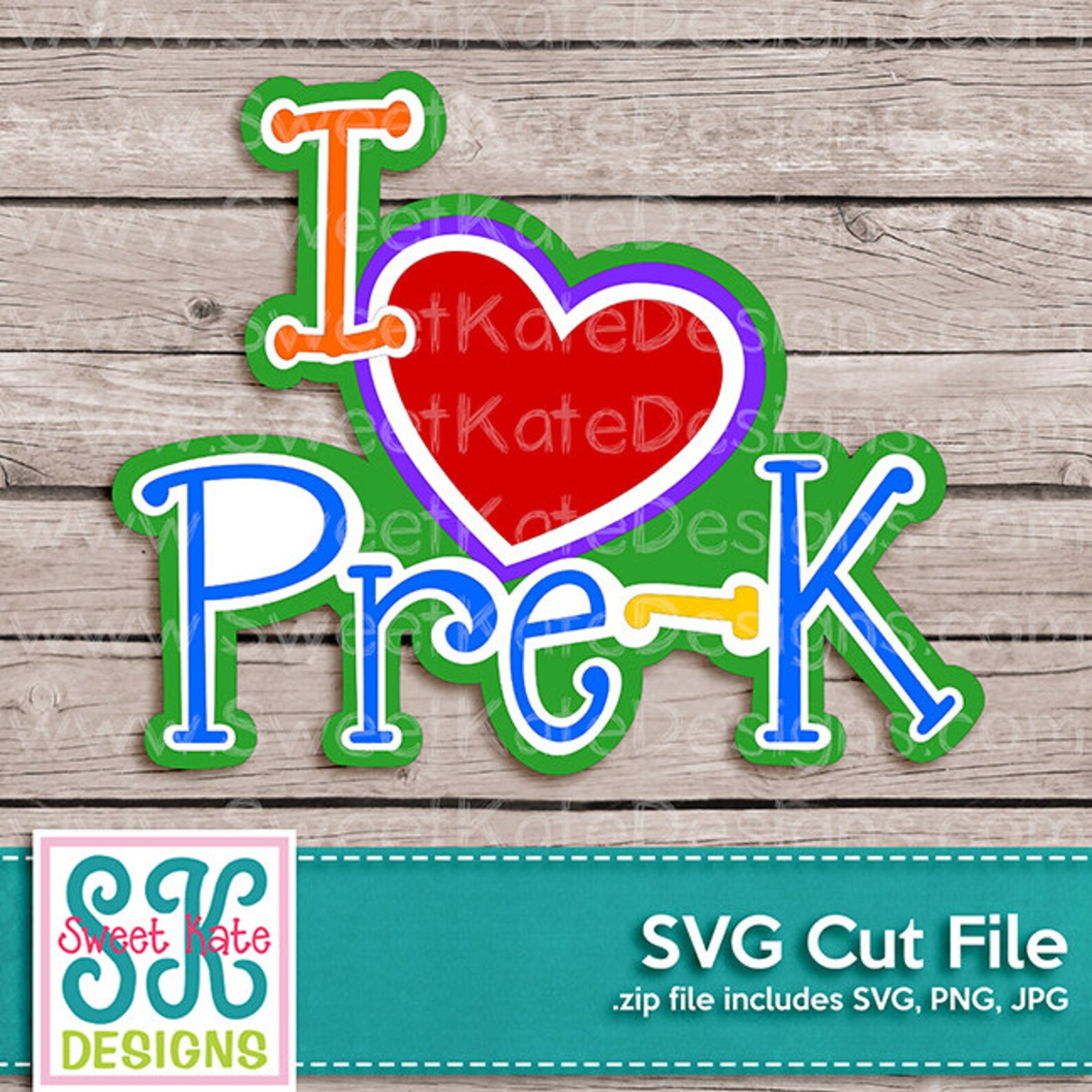 I Love Pre-k SVG Jpg Png scrapbook Title Die Cut or Heat - Etsy