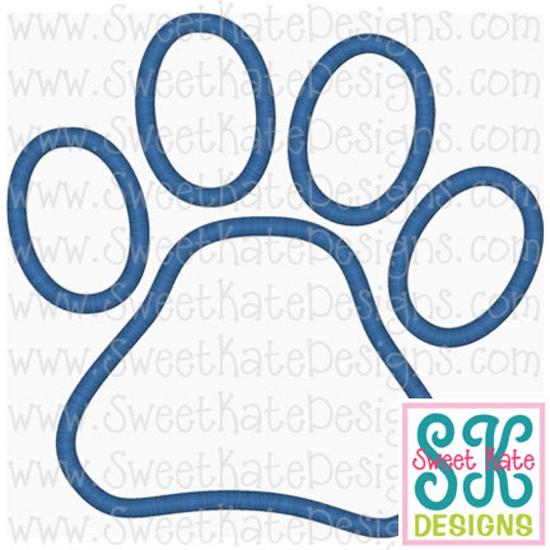 Paw Print Applique Machine Embroidery File 3 sizes Instant | Etsy