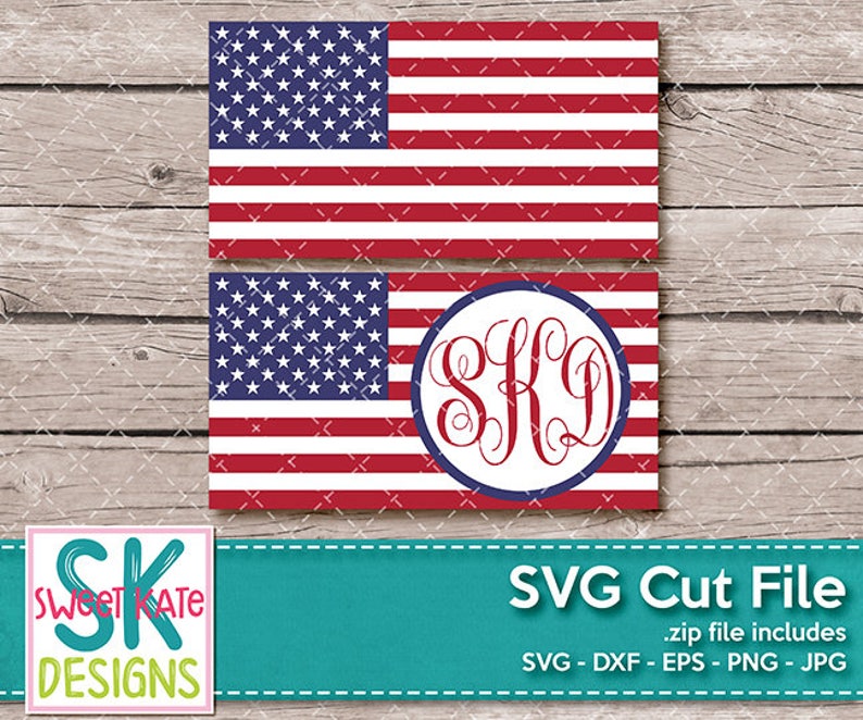 Flag of the United States Monogram SVG Dxf EPS Png JPG Htv - Etsy