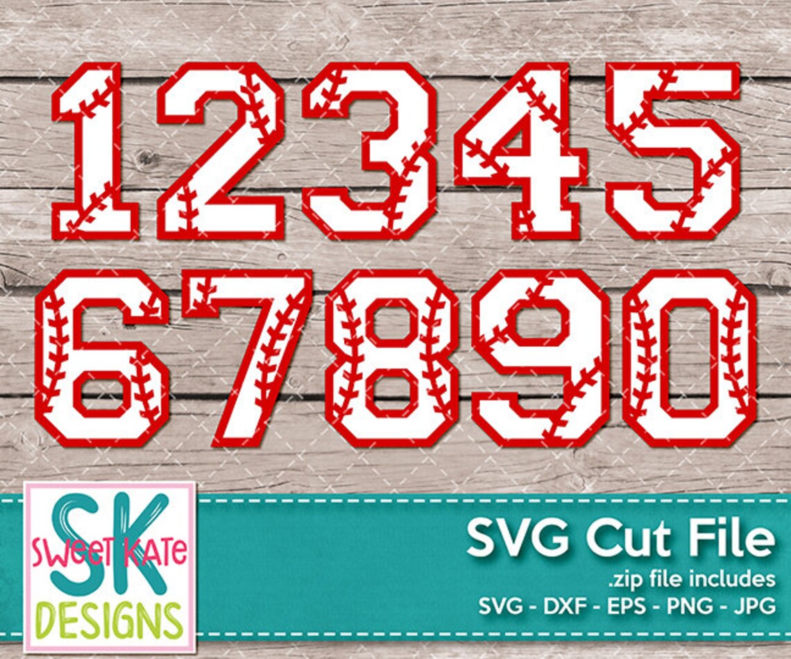 Baseball Numbers 0-9 SVG Dxf EPS Png JPG Htv Heat Transfer - Etsy