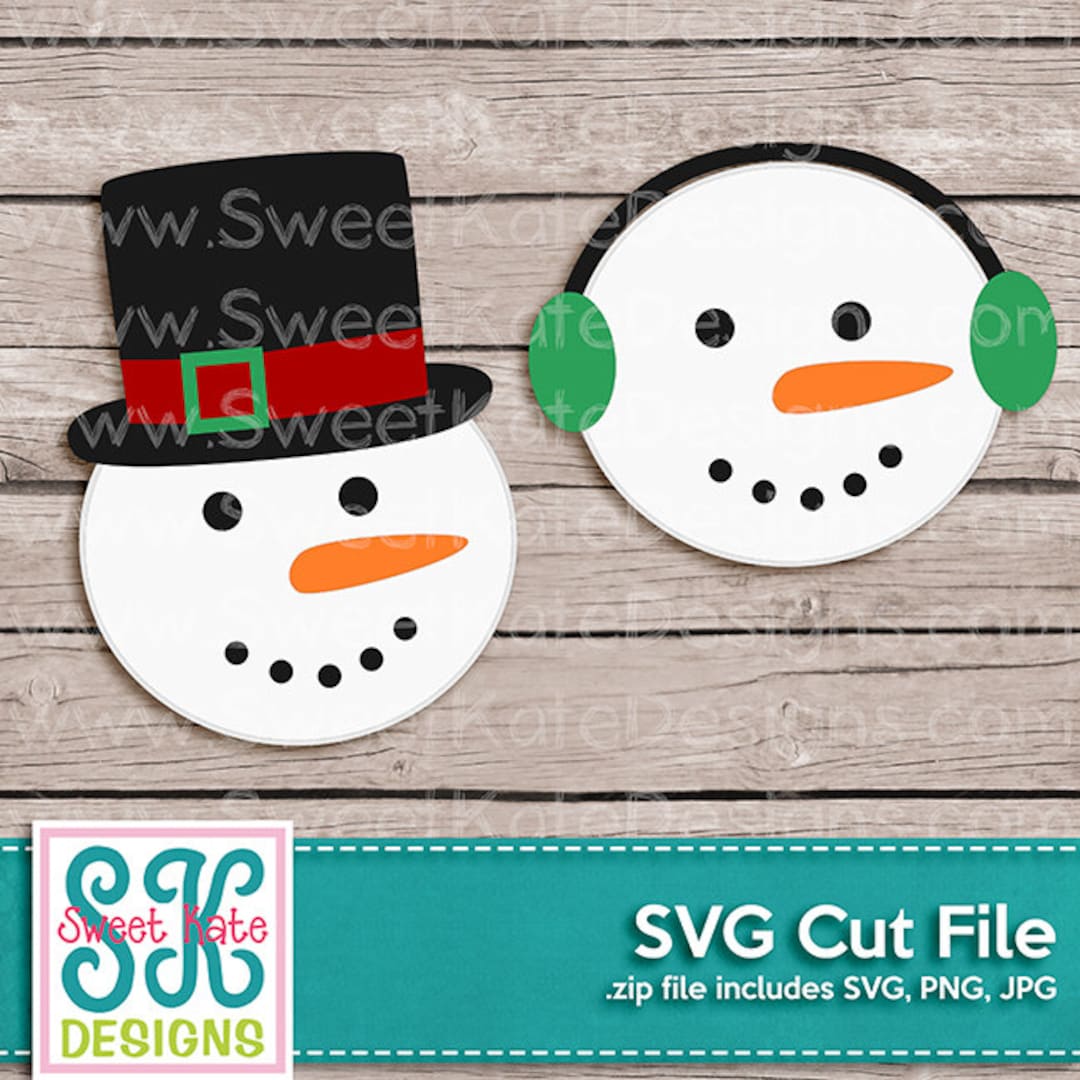 Snowman Heads SVG JPG PNG {scrapbook Die Cut Heat Transfer Vinyl Cut ...