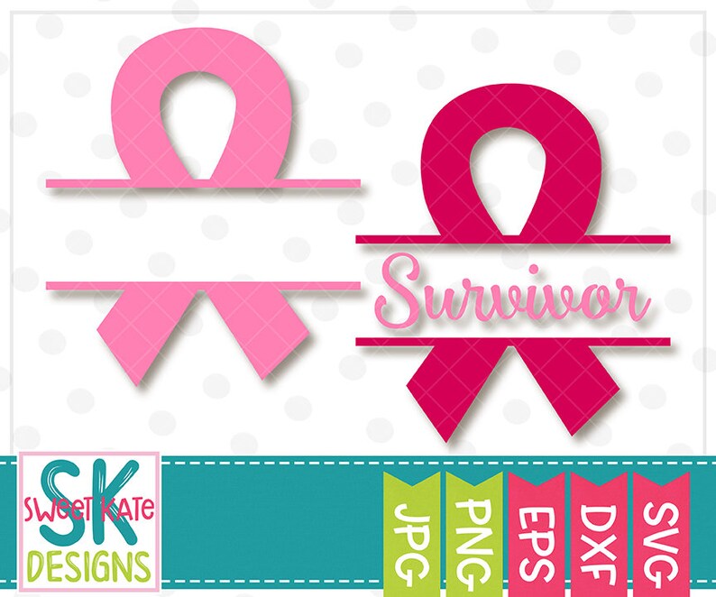 Pink Split Breast Cancer Awareness Ribbon Survivor SVG | Etsy