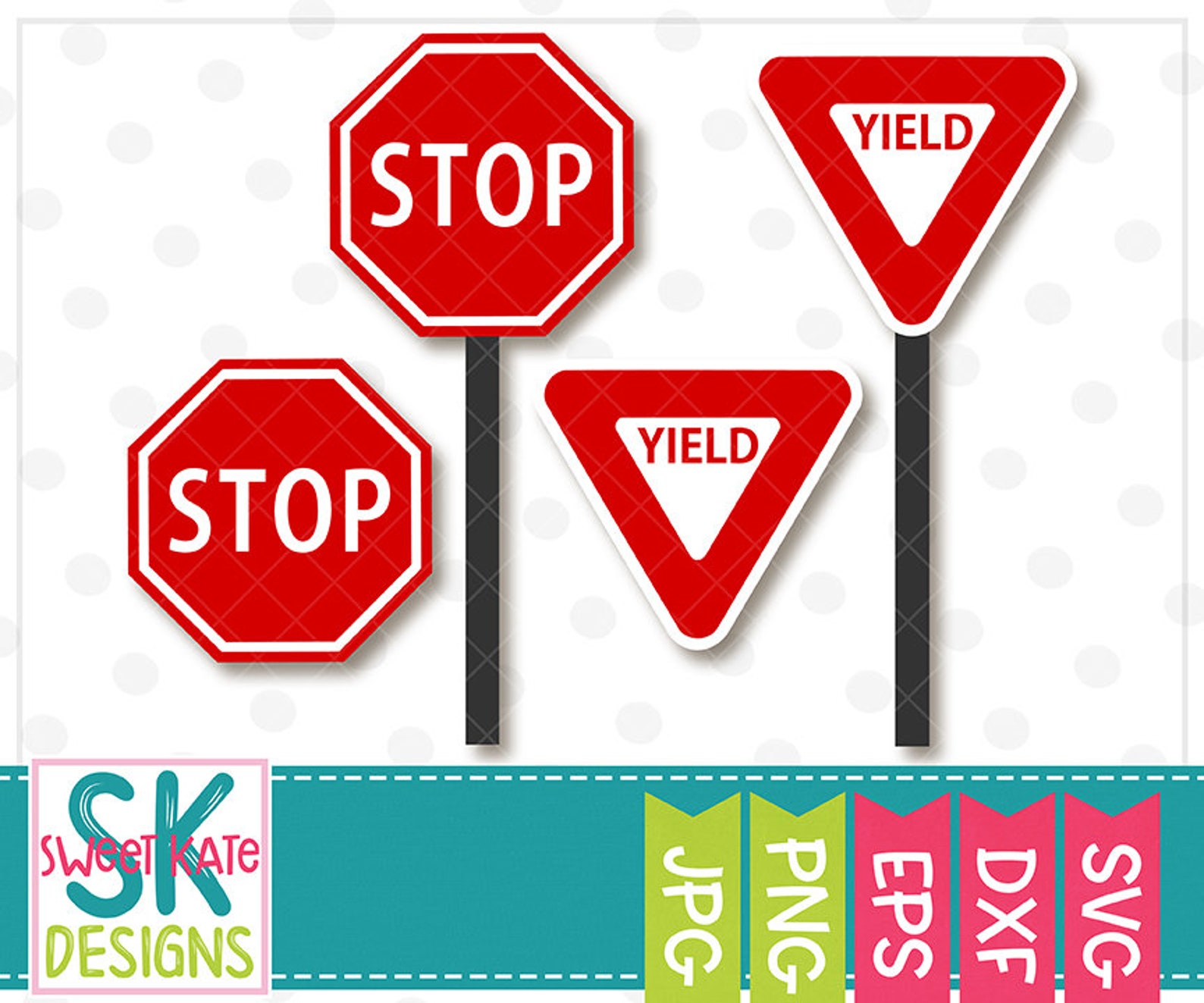 Stop Sign SVG Yield Sign SVG Dxf Eps Jpg PNG Scrapbook - Etsy