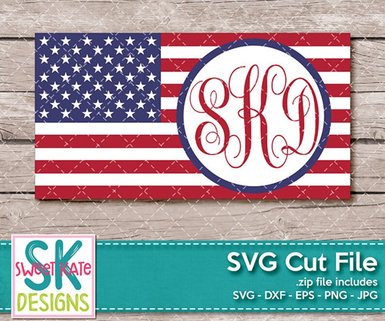 Flag of the United States Monogram SVG Dxf EPS Png JPG Htv - Etsy