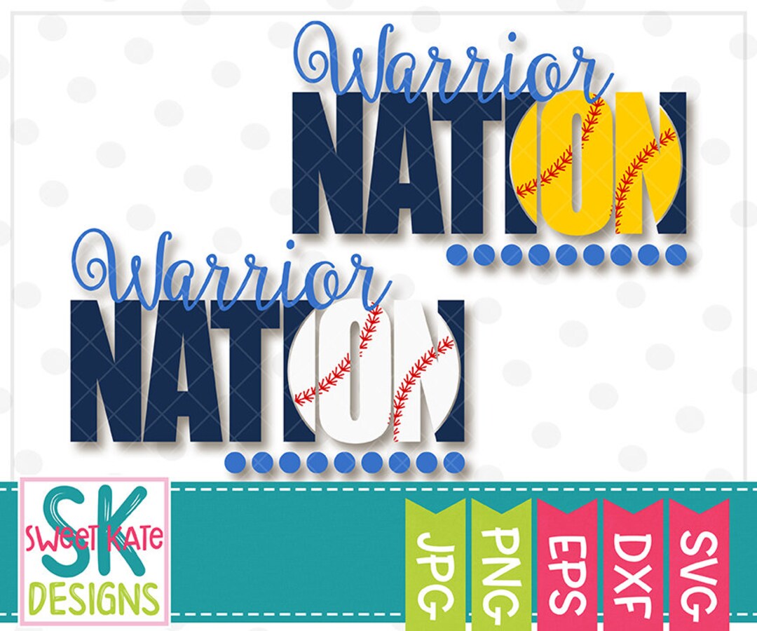 Warrior Nation Svg Baseball Softball Dxf EPS Png JPG - Etsy