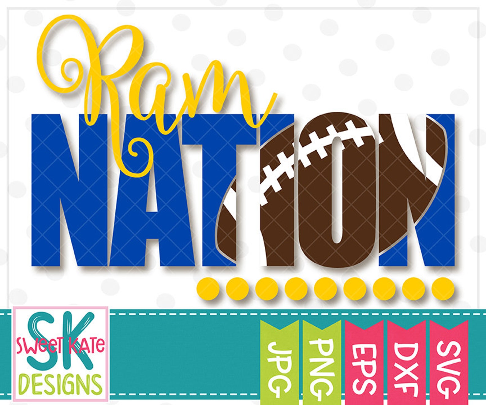 Ram Nation Svg Football SVG Dxf EPS Png JPG Htv Rams | Etsy